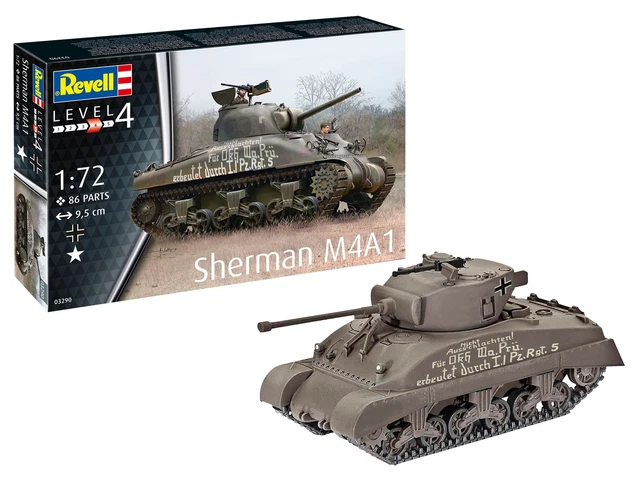 REVELL,SHERMAN M4A1 TANK om te monteren en te schilderen, 1/72 ...