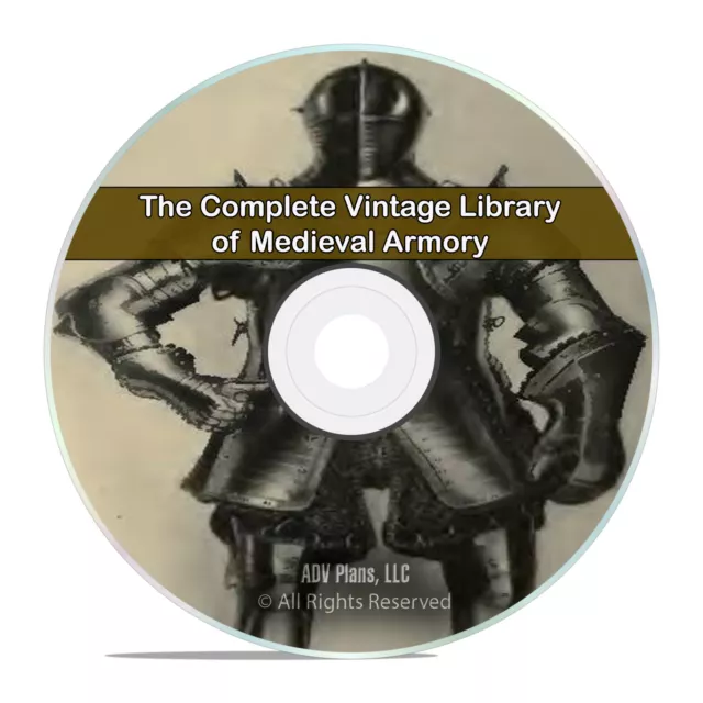 80 CLASSIC BOOKS on Medieval Armour & Weapons, Armor, Gun, Sword CD DVD ...