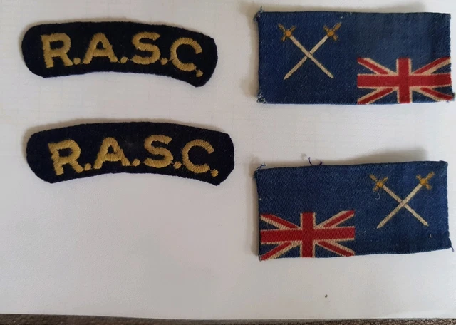 COMPLETE SET BRITISH Army WW2 RASC War Department Fleet Cloth Formation ...