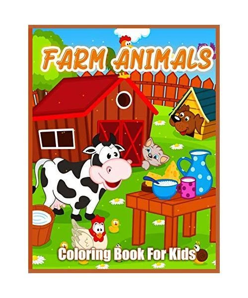 FARM ANIMALS COLORING Book: Cute Farm Animal Coloring Book for Kids ...