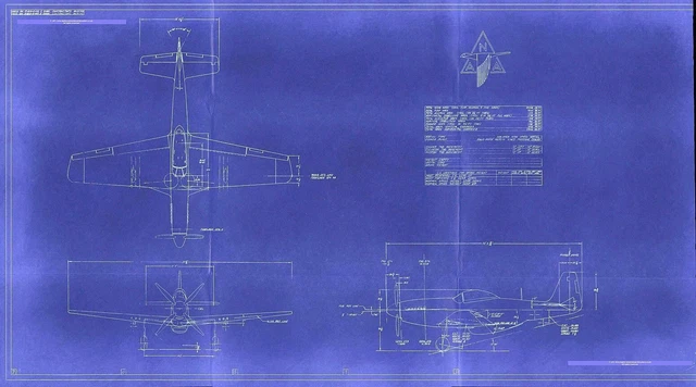 P-51 D MUSTANG 1940's BLUEPRINT PLANS AIRCRAFT WW2 NAA Factory drawings ...