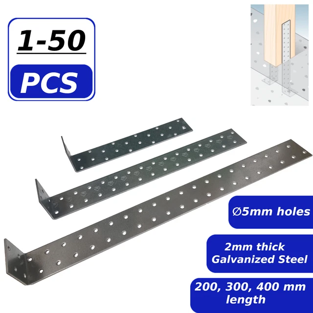 ANCHOR BRACKETS GALVANIZED Metal Wood Corner Tie L for Wood Right Angle ...