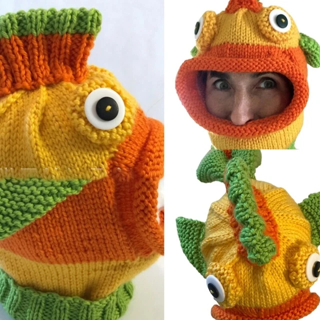 HANDWOVEN FISH HEADCOVER Adult Child Halloween Costume Balaclava Hat ...