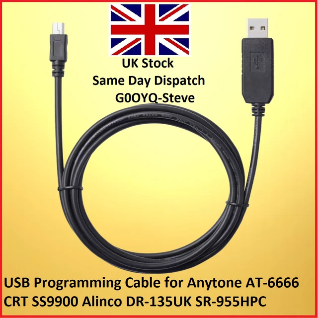 USB PROGRAMMING CABLE for Anytone AT-6666 CRT SS9900 Alinco DR-135UK SR-955HPC £15.45 - PicClick UK