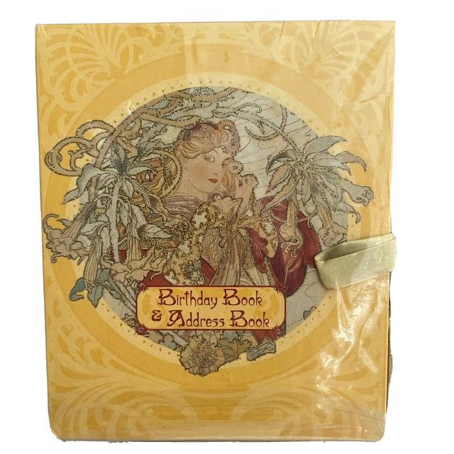 ALPHONSE MUCHA ART Nouveau Woman With a Daisy Birthday & Address Book ...