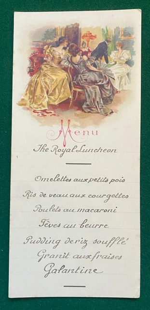ANTIQUE VICTORIAN ROYAL Luncheon Menu Prepared for Queen Victoria ...