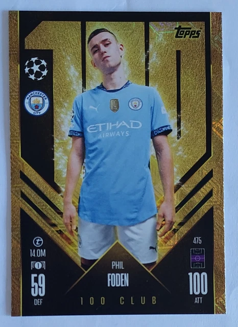 TOPPS MATCH ATTAX 2024/2025 100 Hundred Club Phil Foden Card #475 £0.99 ...
