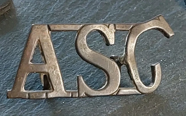 ORIGINAL WW1 ERA British Army ASC Army Service Corps Shoulder Title ...