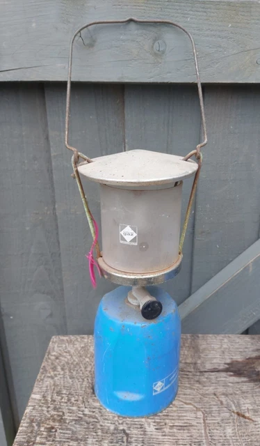 CAMPING GAZ LUMOGAZ Lantern Gas Lamp Light Blue Glass £16.99 - PicClick UK