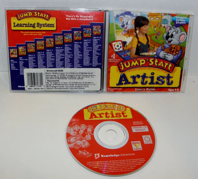 JUMPSTART ARTIST KNOWLEDGE adventure kids 5-8 ,Pc cd ,Mac, Windows $15. ...