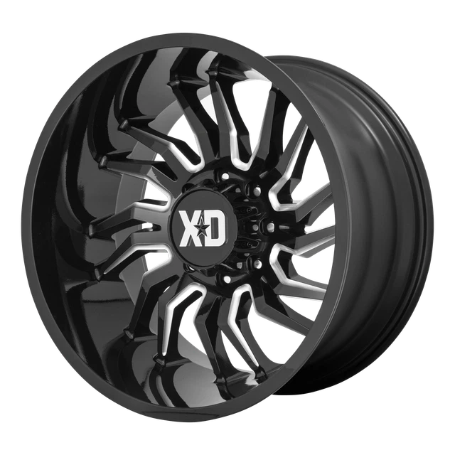 20X10 XD SERIES XD858 Tension Gloss Black Milled Wheel 5x5 (-18mm) Set ...