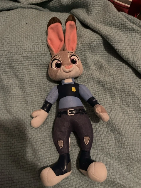 DISNEY STORE ZOOTOPIA Judy Hopps Plush Police Officer Cop Bunny Rabbit ...