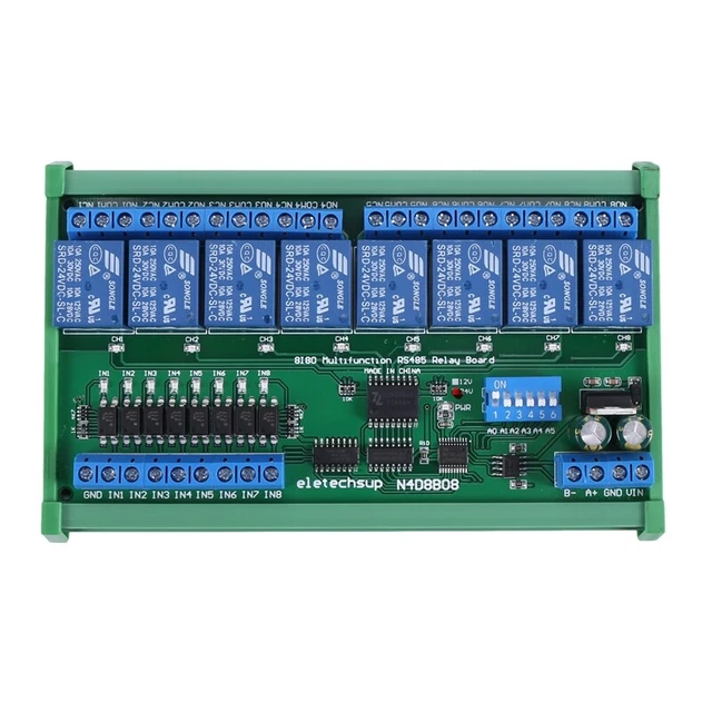 CARTE RELAIS DC 24V 8 canaux RS485 Modbus RTU UART interrupteur ...