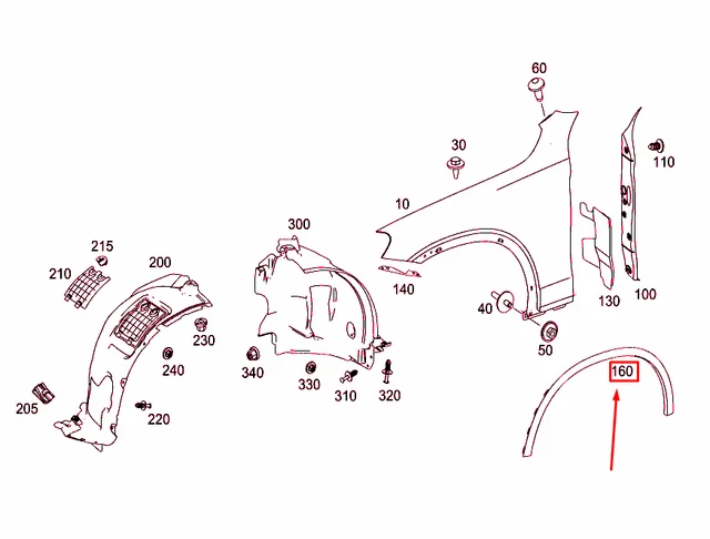 MERCEDES-BENZ GLC X253 Front Left Fender Molding A2538855003 NEW ...