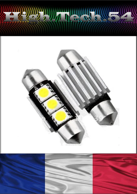 *2 AMPOULES NAVETTE A 3 LEDs SMD C5W 41mm SANS ERREUR CANBUS.* EUR 9,90 - PicClick FR