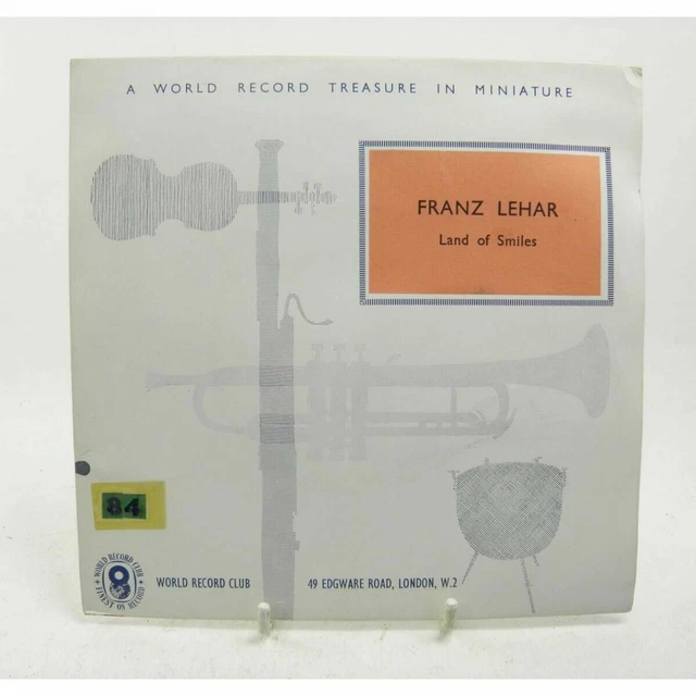 VINTAGE FRANZ LEHAR Land Of Smiles World Record Club 7 pouces disque ...