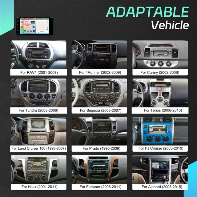 DAB+ 2+32G ANDROID 14 Carplay Autoradio GPS RDS WIFI Für Toyota Camry ...