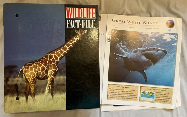 LARGE BINDER FOLDER Wildlife Fact File Animal Information ( + Sample ...
