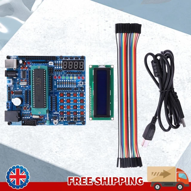 51/AVR MICROCONTROLLER DEVELOPMENT Board STC89C52 DIY Kit Experiment ...