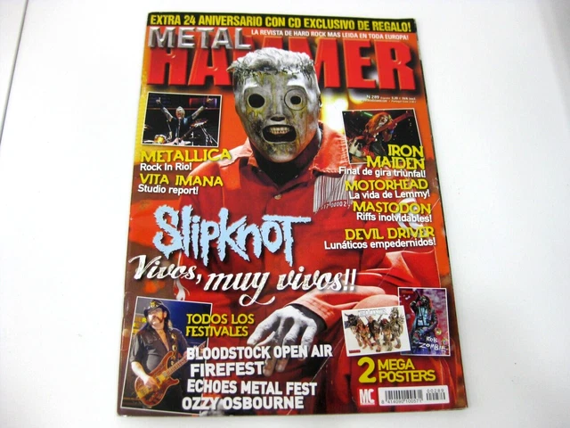 METAL HAMMER MAGAZINE Slipknot-Metallica-Iron Maiden-Motorhead-Mastodon N° 289 EUR 22,50 ...