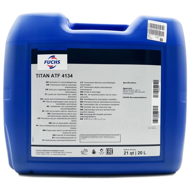 20 LITER FUCHS Titan Atf 4134 Mb 236.14 Automatikgetriebe Öl Nag2 722 ...