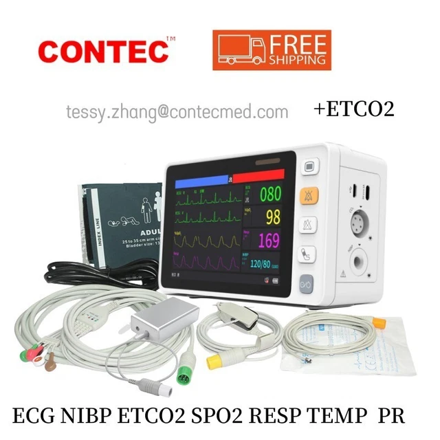 CONTEC CMS1000+ETCO2 PATIENT Monitor Capnograph Vital Signs Monitor 6 Parameters £532.00 ...