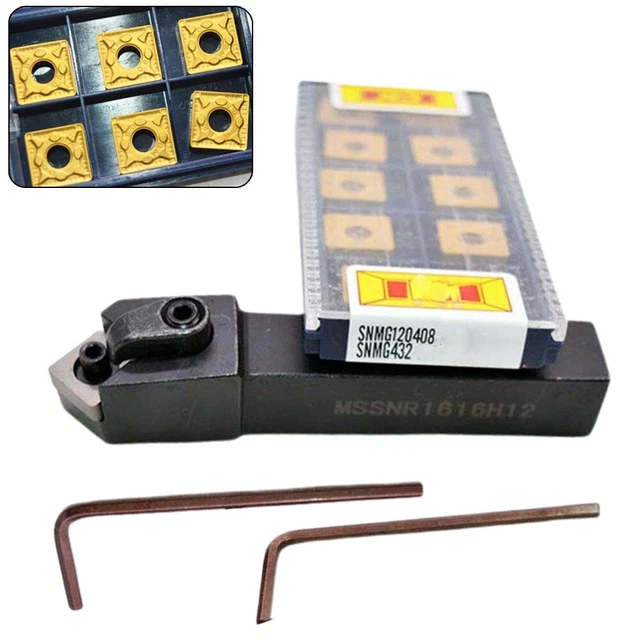 CARBURE INSERT-MSSNR1616H12 TOUR de Tournage Outil Support + 10pc SNMG120408 EUR 41,40 - PicClick FR