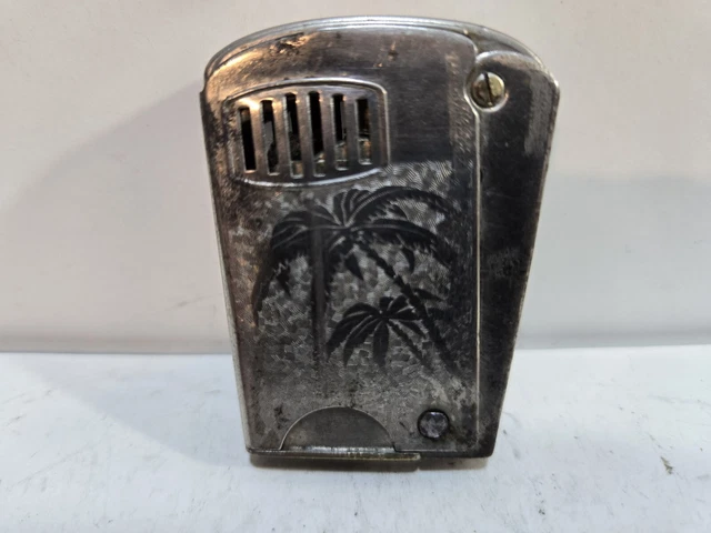 WORKING VINTAGE IMCO Safety 4200 Squeeze Lighter w/ PALM TREE Engraving ...