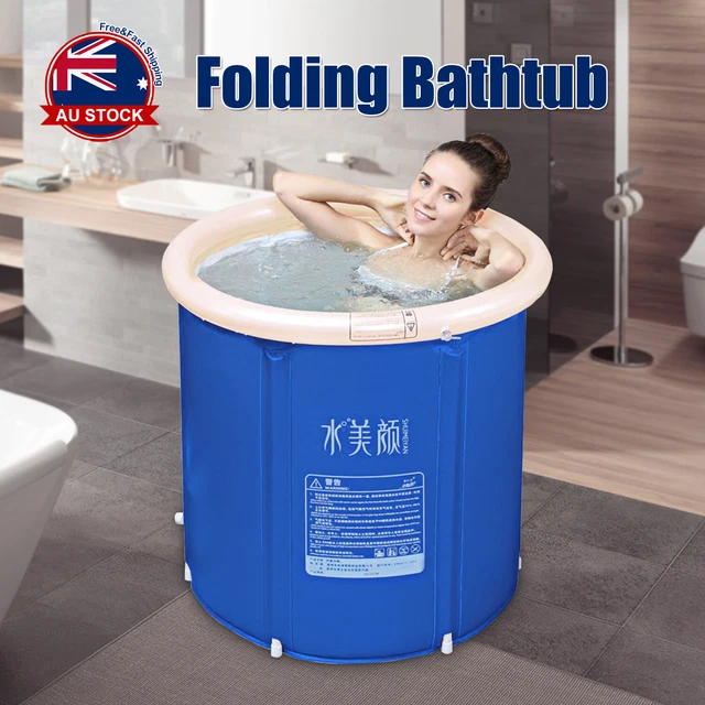 FOLDING BATHTUB PORTABLE PVC Foldable Water Tub Place Room Spa Bath Tub ...