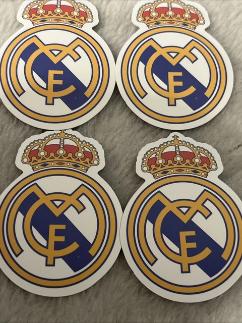 REAL MADRID FOOTBALL Team Spanish 🇪🇸 La Liga 4 Mint Stickers 5.5cm x ...