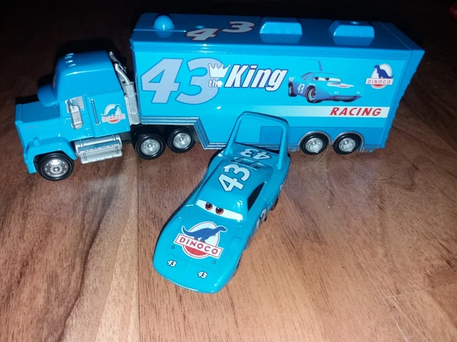 DISNEY PIXAR CARS Mack Truck mit Container 1:55 Dinoco King #43 mit ...