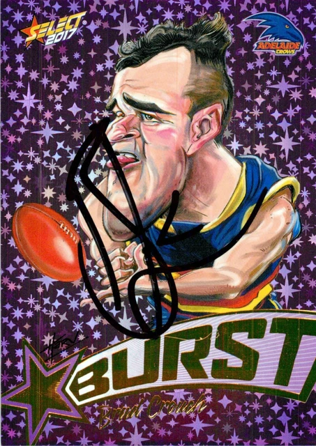 SIGNED 2017 ADELAIDE Crows AFL Select Starburst Purple Card - Brad ...