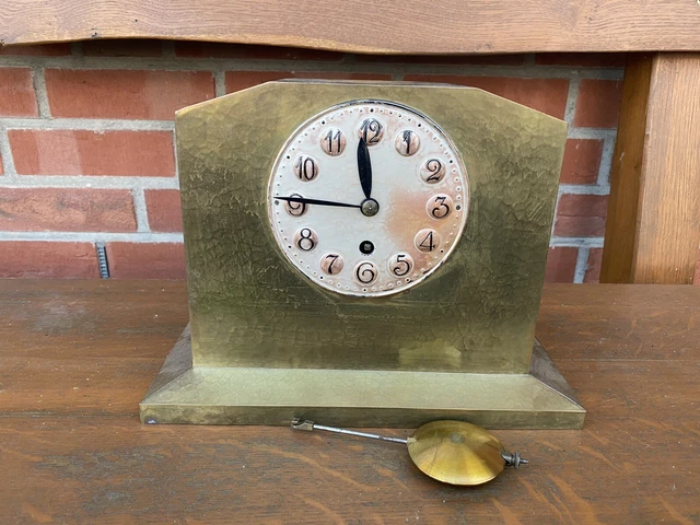 ALTE MESSING KAMINUHR von Lenzkirch antike Uhr pendeluhr Sammler selten ...