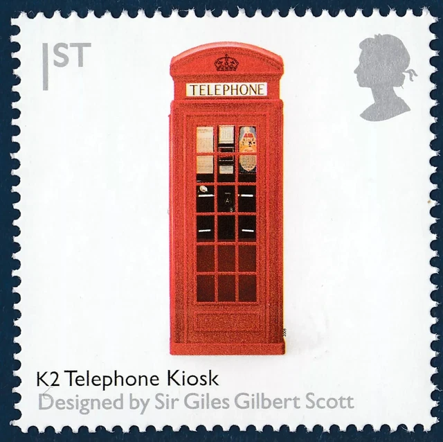 K2 TELEPHONE KIOSK red phone box British Design GB 2009 MNH mint stamp ...
