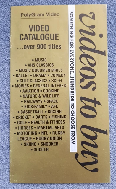 POLYGRAM VIDEO CATALOGUE Circa 1993 900 Titles $30.00 - PicClick AU