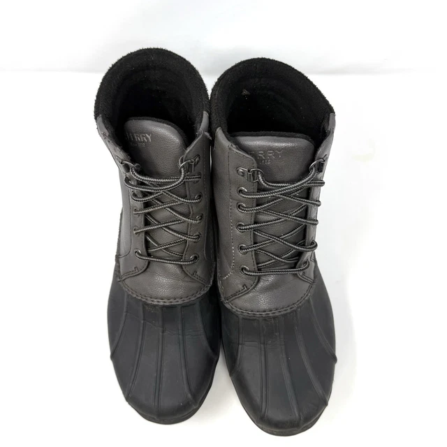 SPERRY MEN'S AVENUE Duck Waterproof Boots GREY/BLACK - Size 10 Rain ...