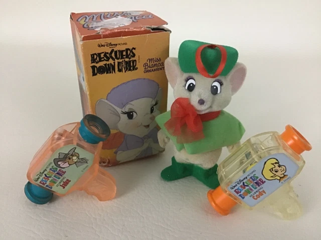 RESCUERS DOWN UNDER McDonald's Miss Bianca Ornament Viewer 3pc Lot ...