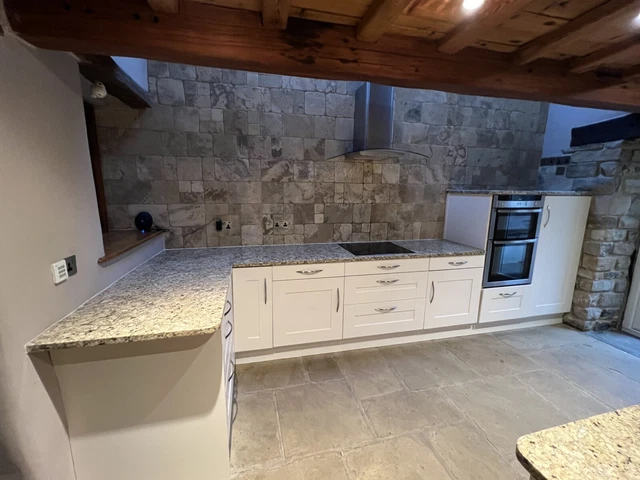 IKEA FAKTUM KITCHEN Cupboards + Shaker Doors Granite Worktop Oak ...