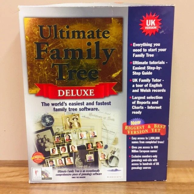 PC CD ULTIMATE Family Tree Deluxe BIG BOX Version Complete Vintage ...