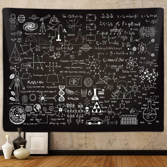 FOR SCIENCE LAB Backdrop Decorations, Math Science Theme Table Cloth ...