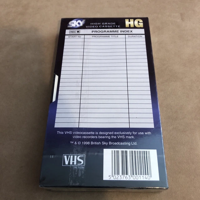 SKY HG 3 Hour Blank VHS Video Cassette, New and Sealed £4.53 - PicClick UK