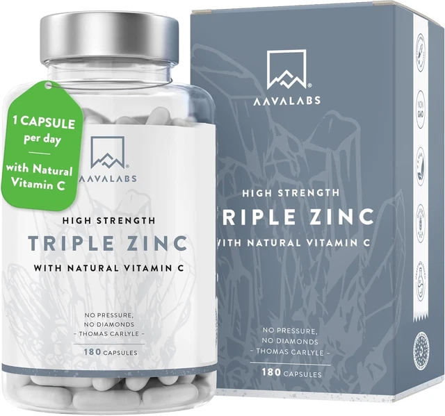 TRIPLE ZINC 25MG - 3 Forms of Zinc with Natural Vitamin C - Zinc ...