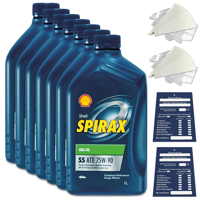 7 LITERS ORIGINAL Shell Spirax S5 ATE 75W-90 Gear Oil 5011987176249 GL ...