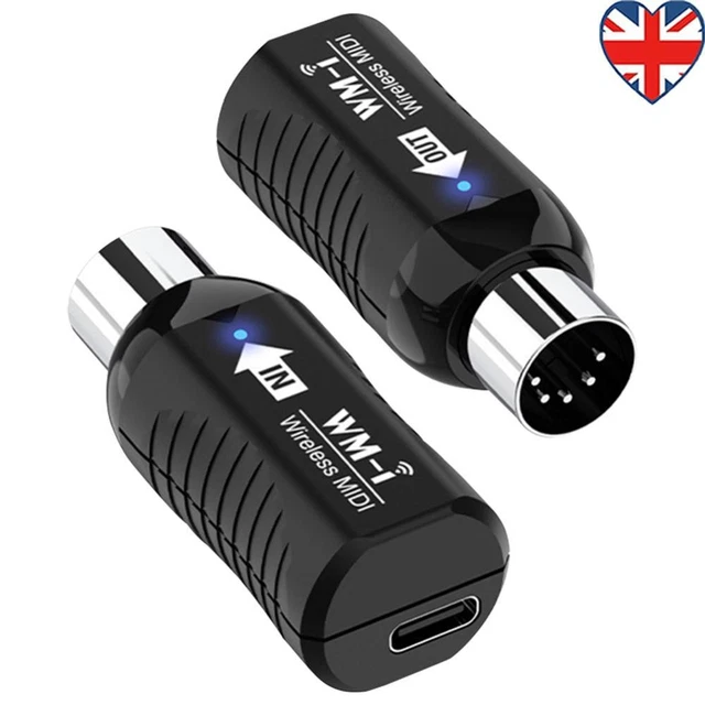 WIRELESS MIDI ADAPTER Midi Wireless System Audio Receiver Transmitter £ ...