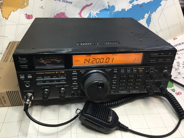 ICOM IC-736 HF/50MHZ All Mode Transceiver Fixed Station with Mic in ...