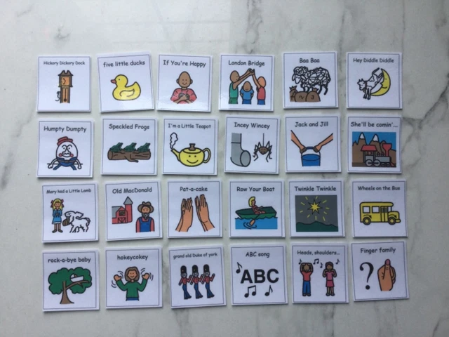 PECS/BOARDMAKER NURSERY RHYME Cards for Autism/ASD/SEN/ADHD/Aspergers £ ...