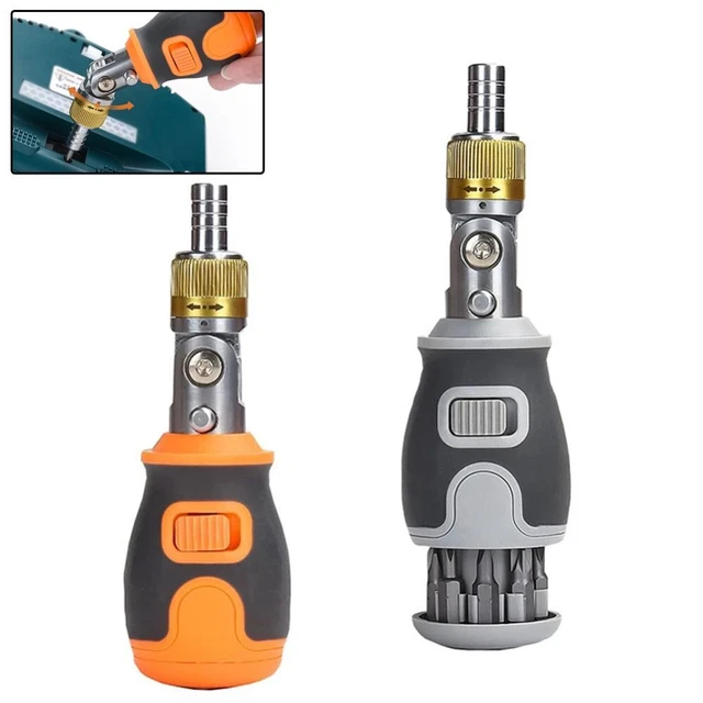 MULTI ANGLE CORNER Ratchet Screwdriver Hidden Screwdriver Head Hand ...