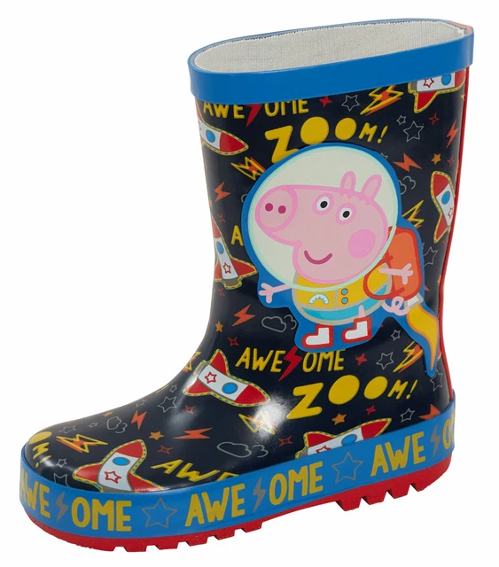 PEPPA PIG GEORGE Pig Space Astronaut Rubber Wellington Boots Kids Snow ...