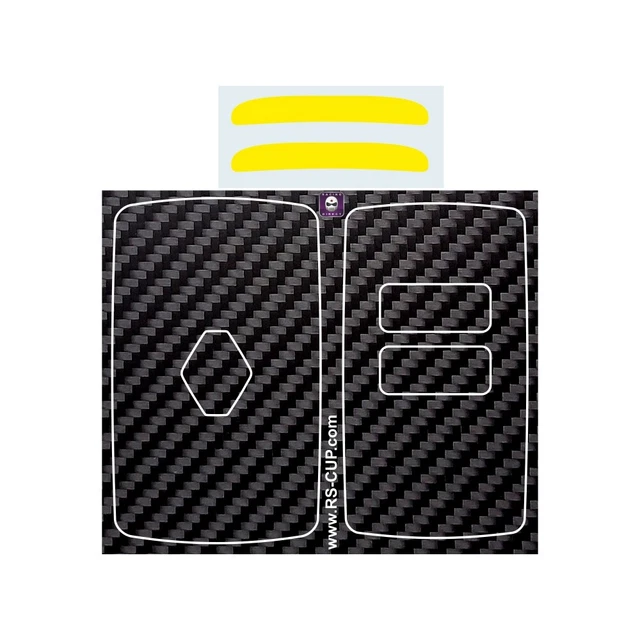 STICKER CARTE RENAULT SPORT RS carbon jaune Clio 5 Megane Captur coque ...