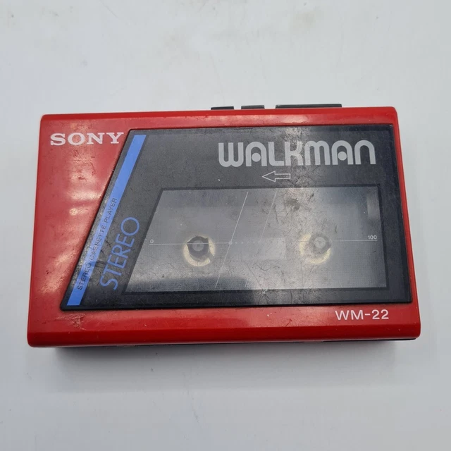 SONY WALKMAN CASSETTE Player WM 22 Red Faulty for Parts Vintage £39.99 ...